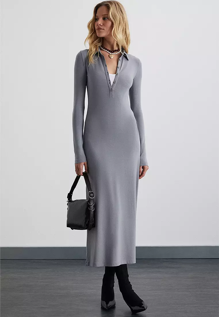 Buy GRIMELANGE Polo Bodycon Midi Dress Online | ZALORA Malaysia