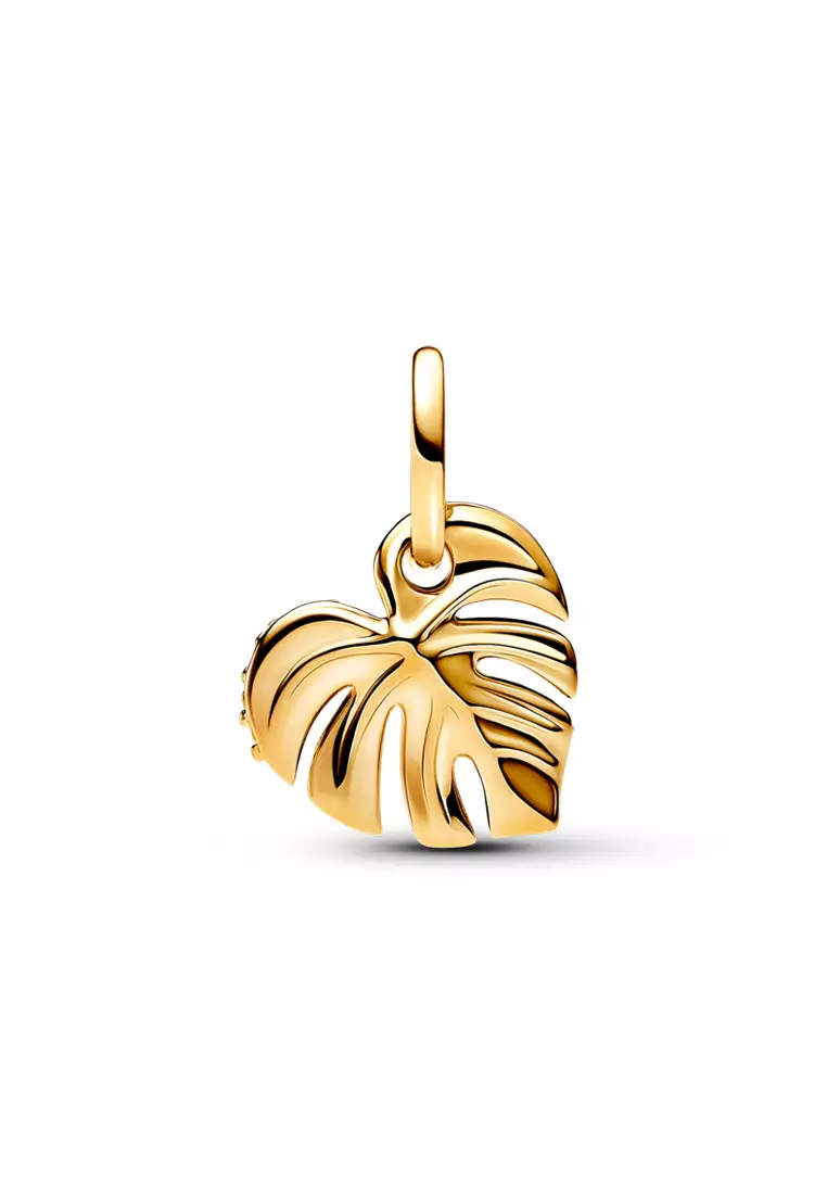 Buy PANDORA Pandora 14k Gold Plated Sparkling Monstera Leaf Dangle ...