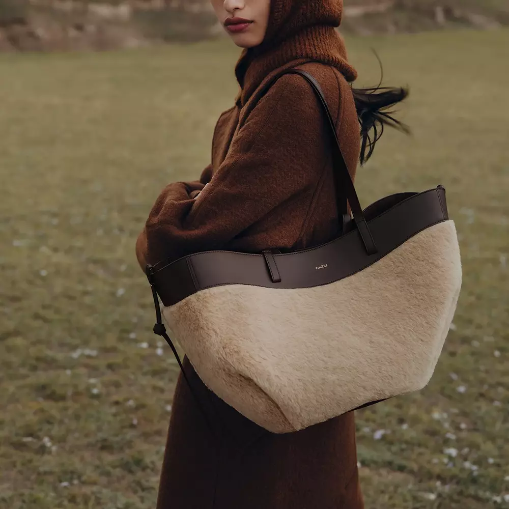 Jual Polene Cyme Shopping Bag Calf Leather and Wool Alpaca Original ...