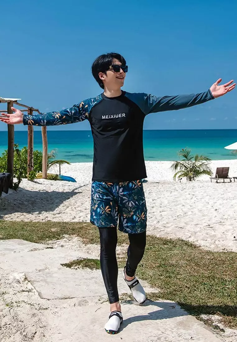 Buy LYCKA LLL3053 Korean Style Men Rash Guard 3-Pieces Set Green 2025 ...