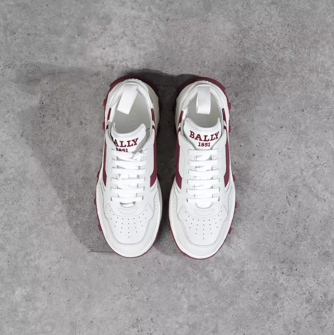 Jual BALLY Sepatu BALLY HOLDEN RED WHITE LEATHER SNEAKER 100% ORIGINAL ...