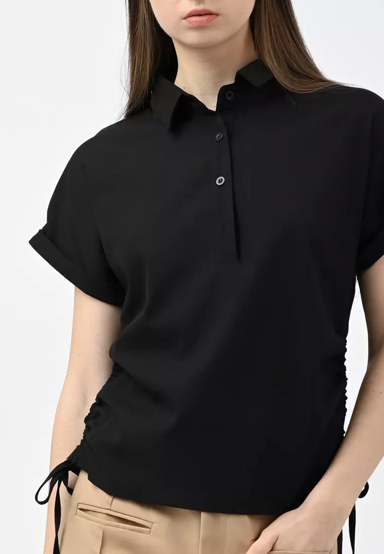 Buy Plain B. Collar Shirt with Side-Tie 2026 Online | ZALORA