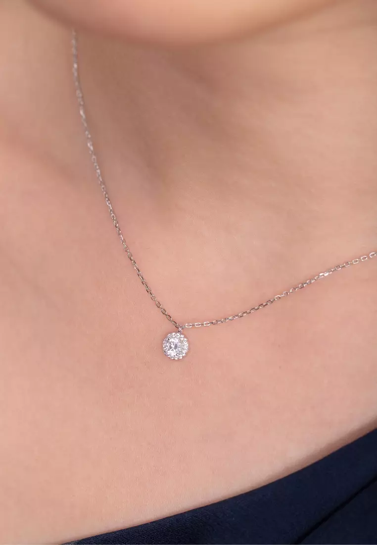 Buy Alfredulla Mana Silver 925 Zirconia Necklace 2025 Online | ZALORA ...