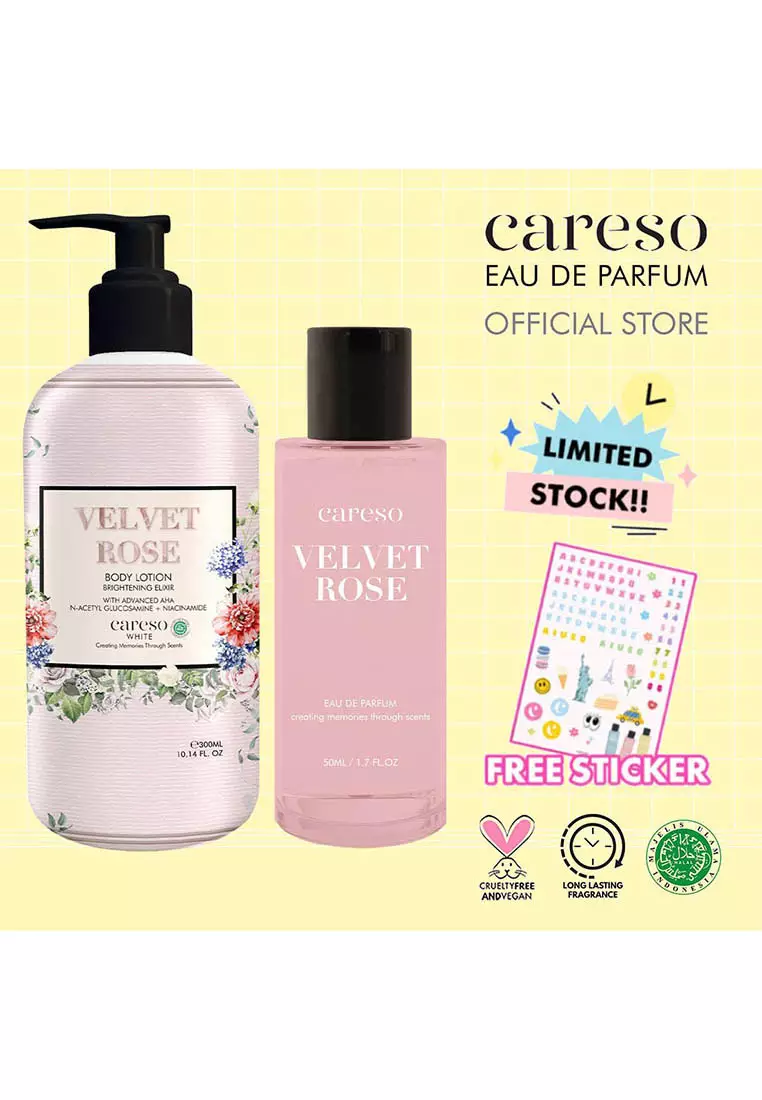 Jual CARESO Velvet Rose Power Couple (EDP + Body Lotion) Original 2024 ...