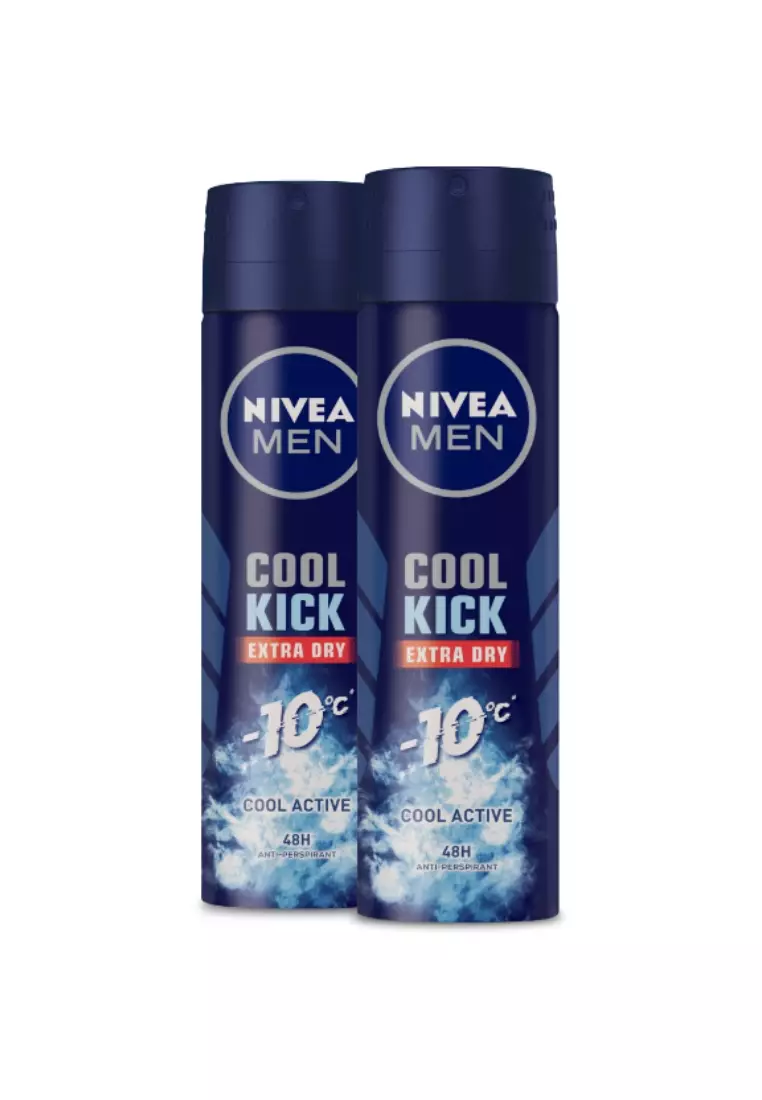 Buy Nivea PACK OF 2 Men Deodorant Cool Kick Anti-Perspirant Spray, 150ml 2025 Online | ZALORA ...