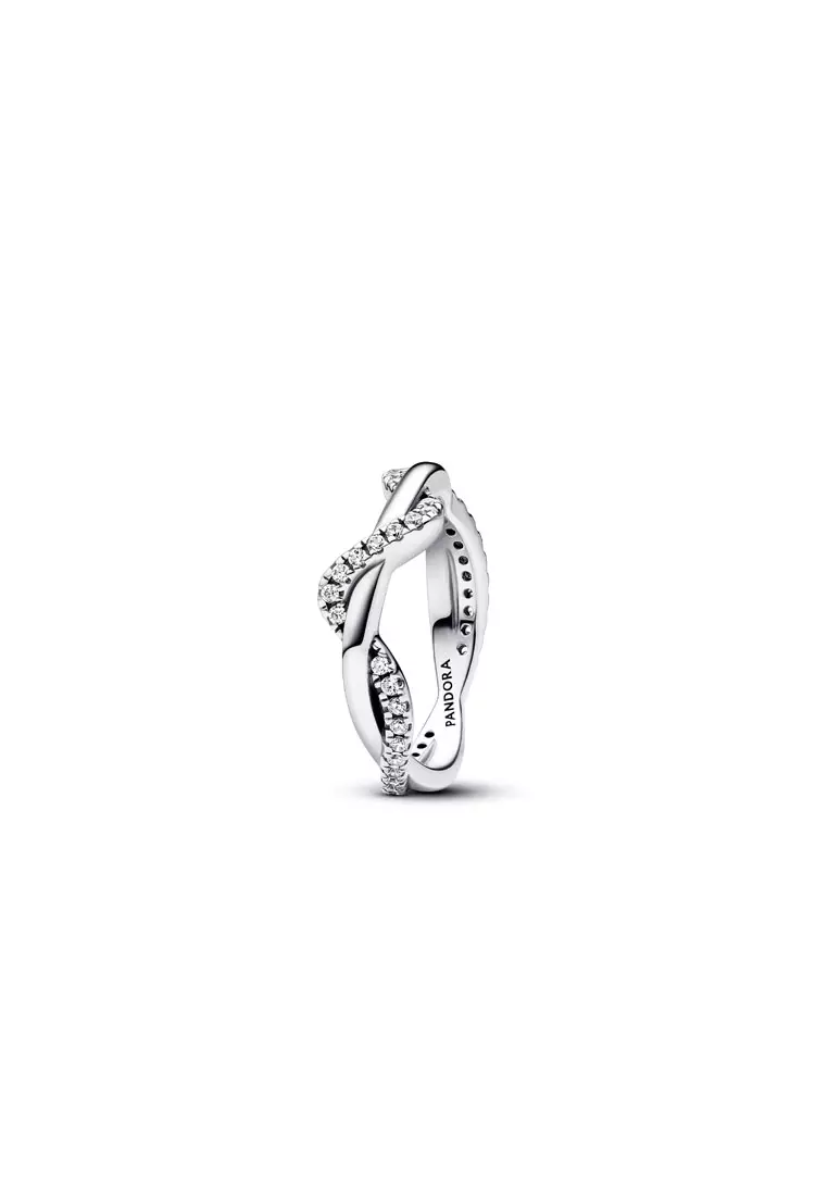 Buy Pandora Sparkling Intertwined Wave Ring 2025 Online | ZALORA ...
