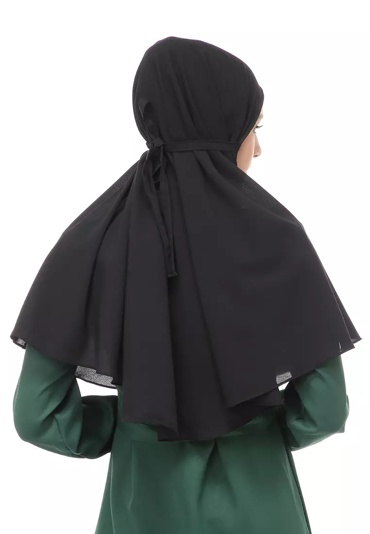 Jual Evernoon Tamara Jilbab Muslimah Wanita Motif Polos Relaxed Fit - Black Original 2025 ...