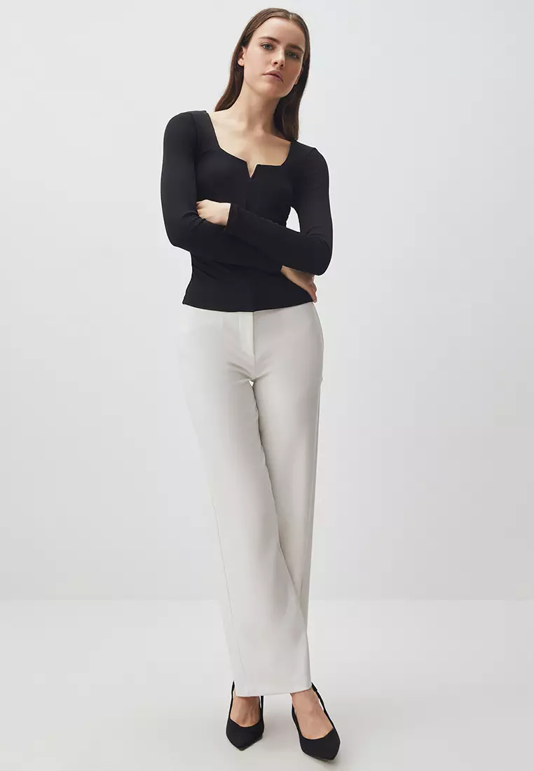 Jimmy Key Jimmy Key Black Square Neck Long Sleeved Blouse 2024 | Buy ...