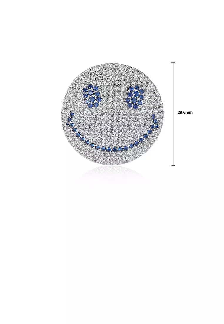 Buy Mooclife Simple Personality Geometric Round Smiley Face Brooch with ...