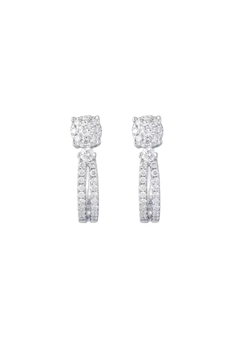 Buy TOMEI TOMEI Diamond Earrings, White Gold 750 Online | ZALORA Malaysia