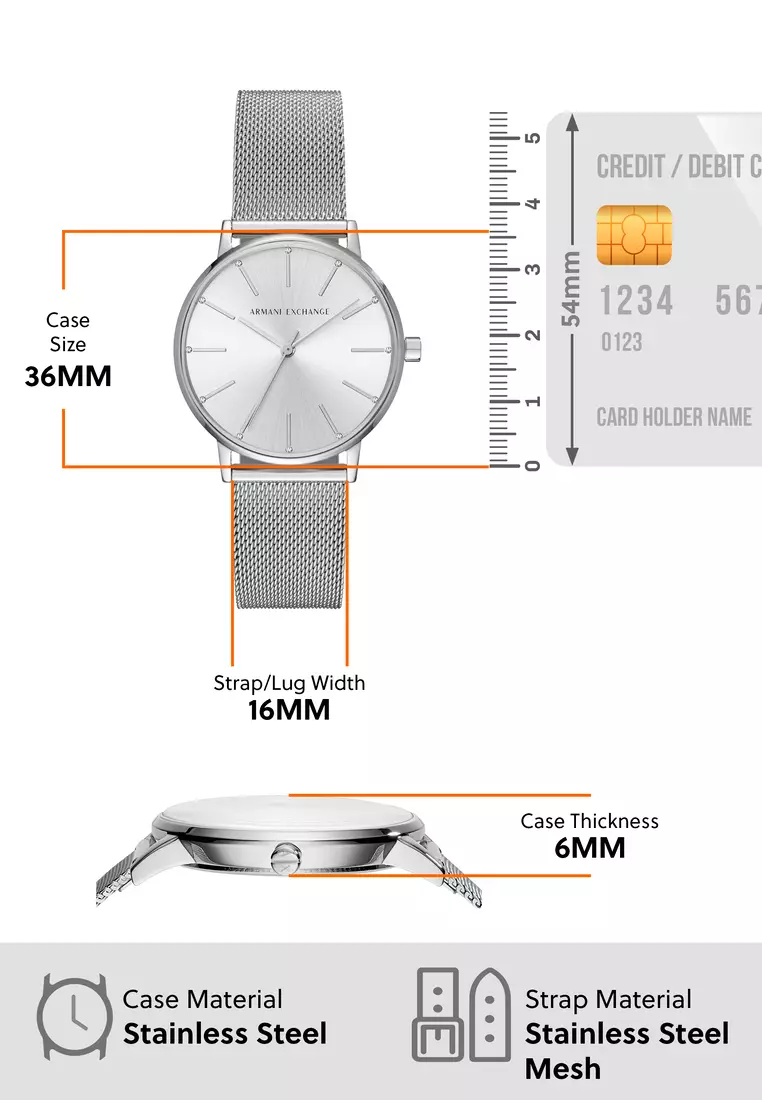 Buy Armani Exchange Armani Exchange Female silver Stainless Steel Watch ...