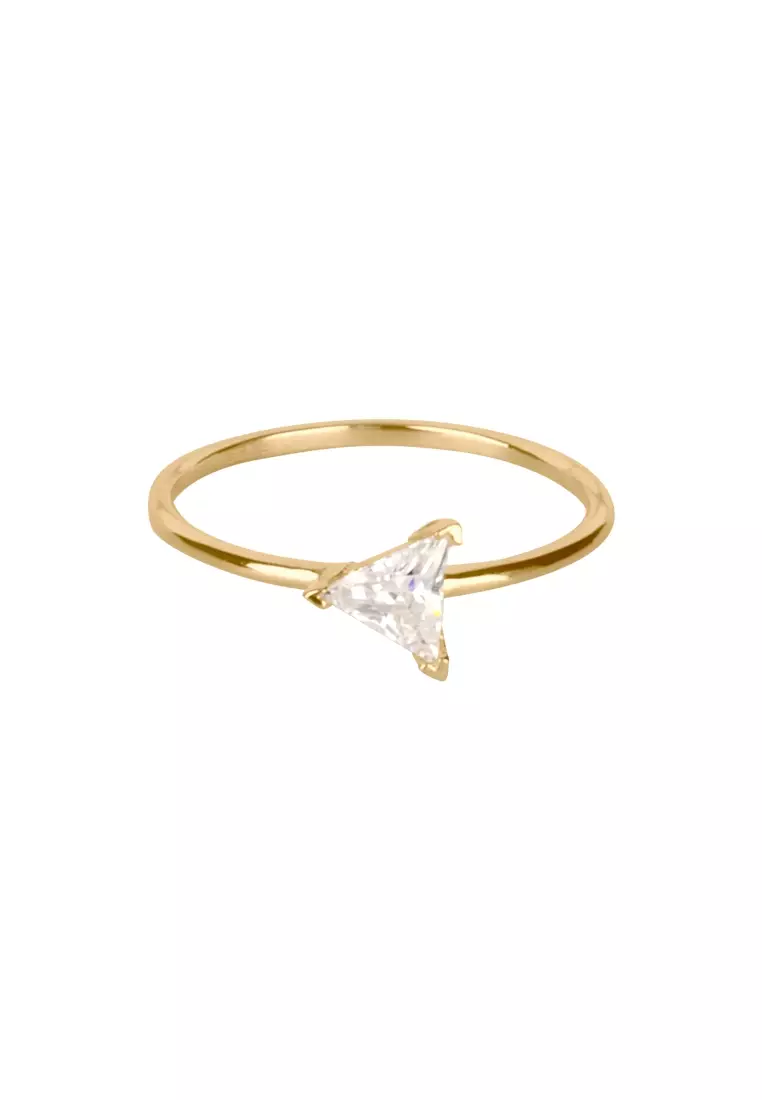 Buy Foundry Triangle Cut Stacker Ring 14k Gold 2025 Online | ZALORA Philippines