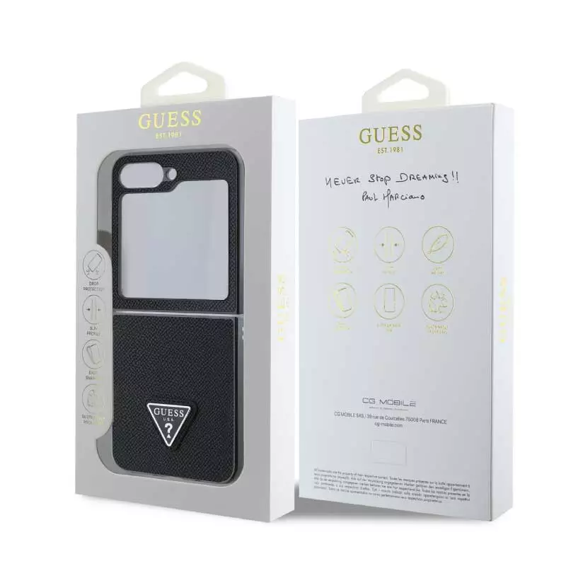 Jual GUESS Case For Z Flip 6 GUESS PU Grained TRG Logo - Blue Original ...