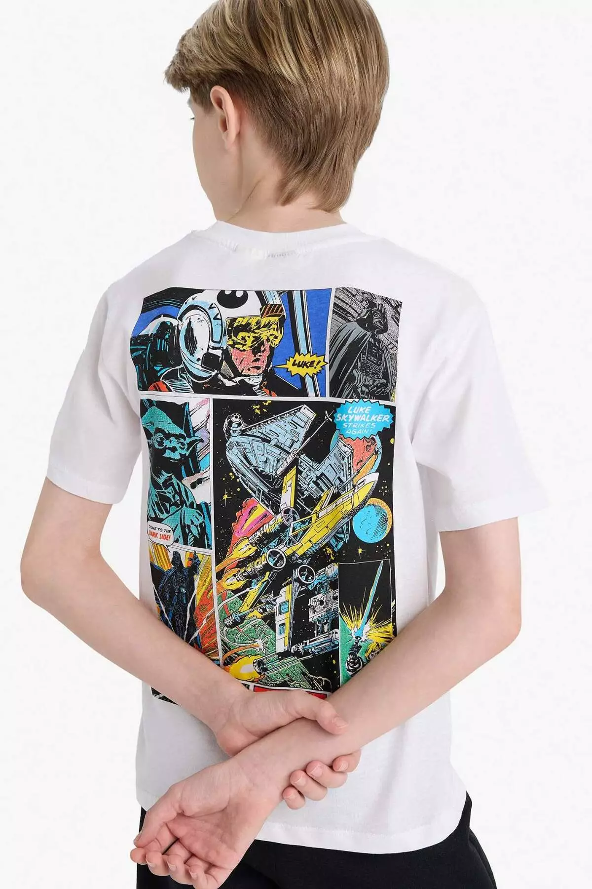 Buy DeFacto Boy's Star Wars Crew Neck Short Sleeve T-Shirt E4825A825Sm ...