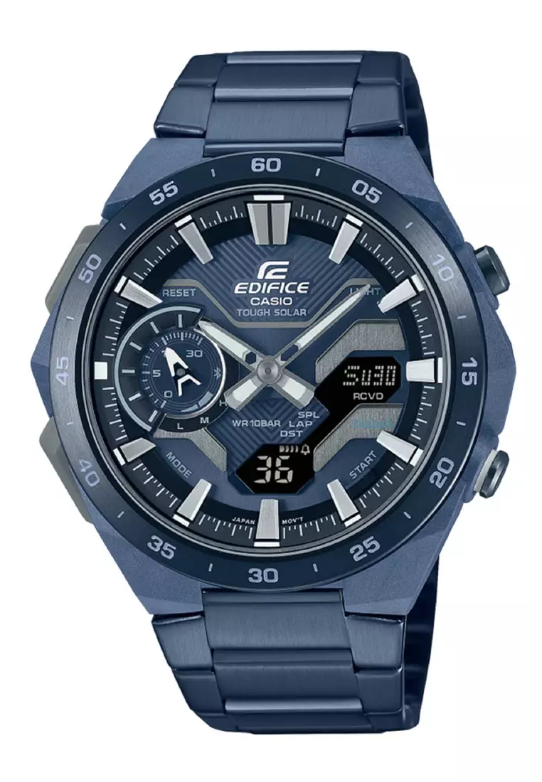 Buy Casio Edifice "Cool Blue" Digital Analog Bluetooth Solar Watch ECB-2200CB-2A 2024 Online ...