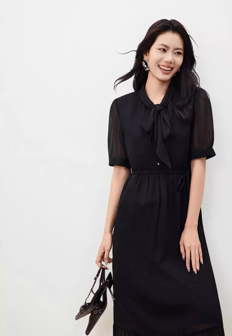 Buy G2000 G2000 Tie Neck Chiffon Maxi Dress 2025 Online | ZALORA ...