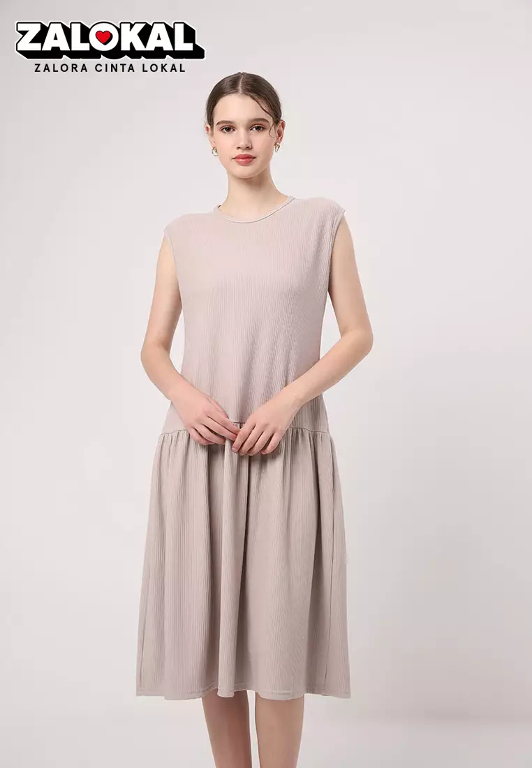 Jual Berrybenka Label Sofia Odelle Dress Grey Original 2024 | ZALORA ...