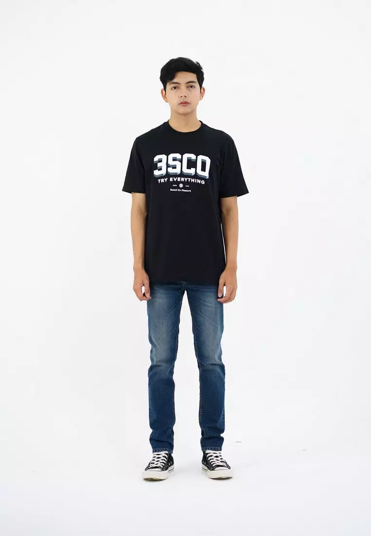 Jual 3SECOND 3Second Men's T-Shirt Short Sleeve Regular Fit Cotton Logo ...