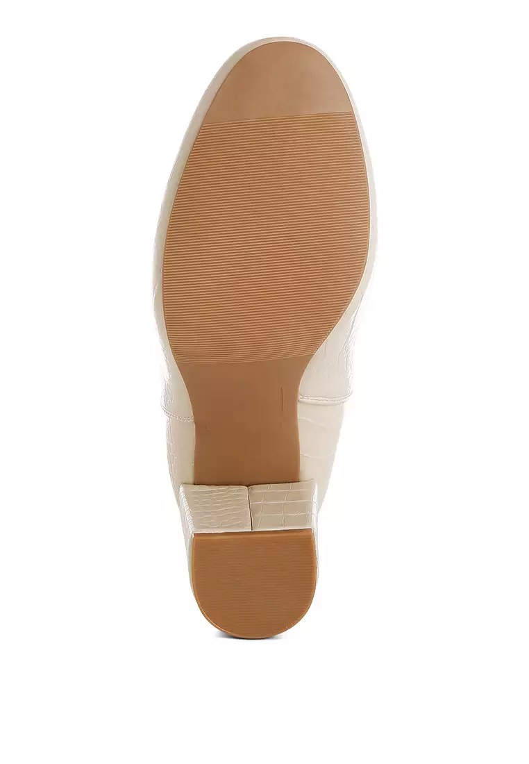 Buy London Rag Faux Leather Block Heel Ankle Boots in Beige 2025 Online ...