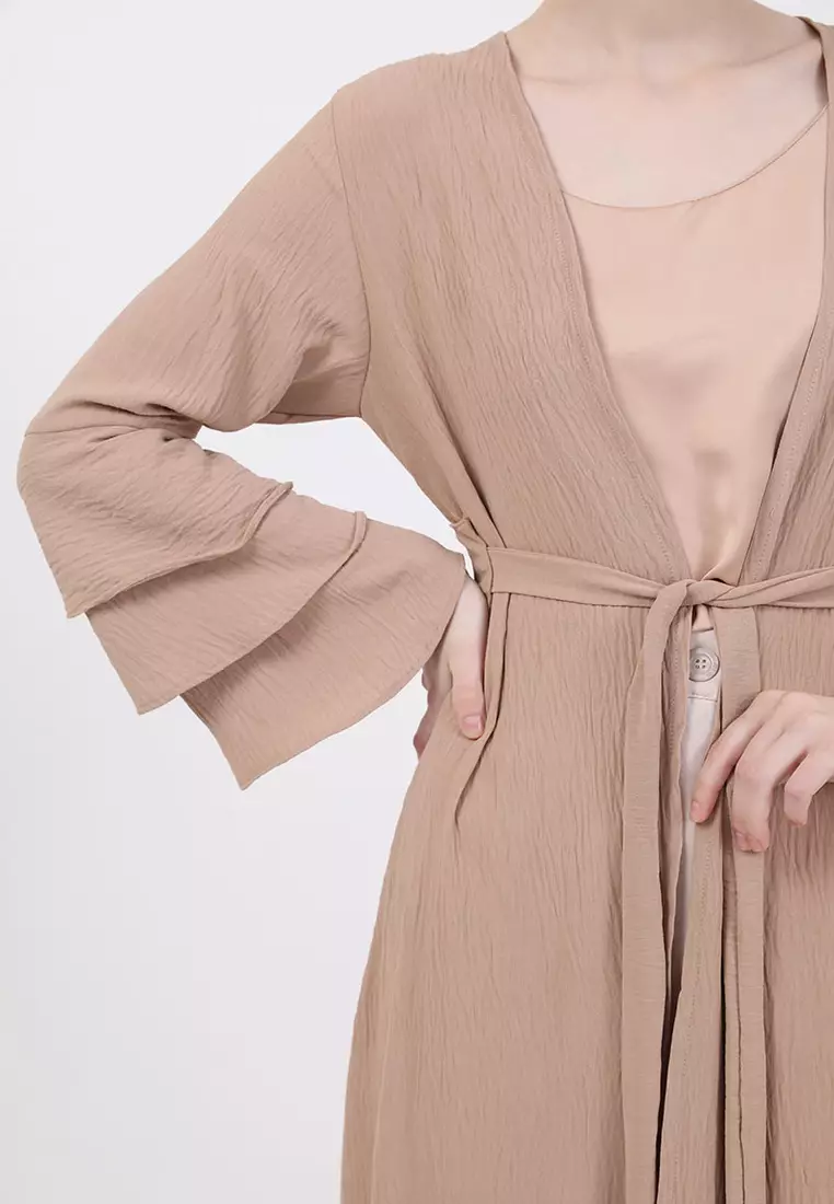 Jual Berrybenka Label Sofia Meymona Wrap Dress Light Brown Original ...