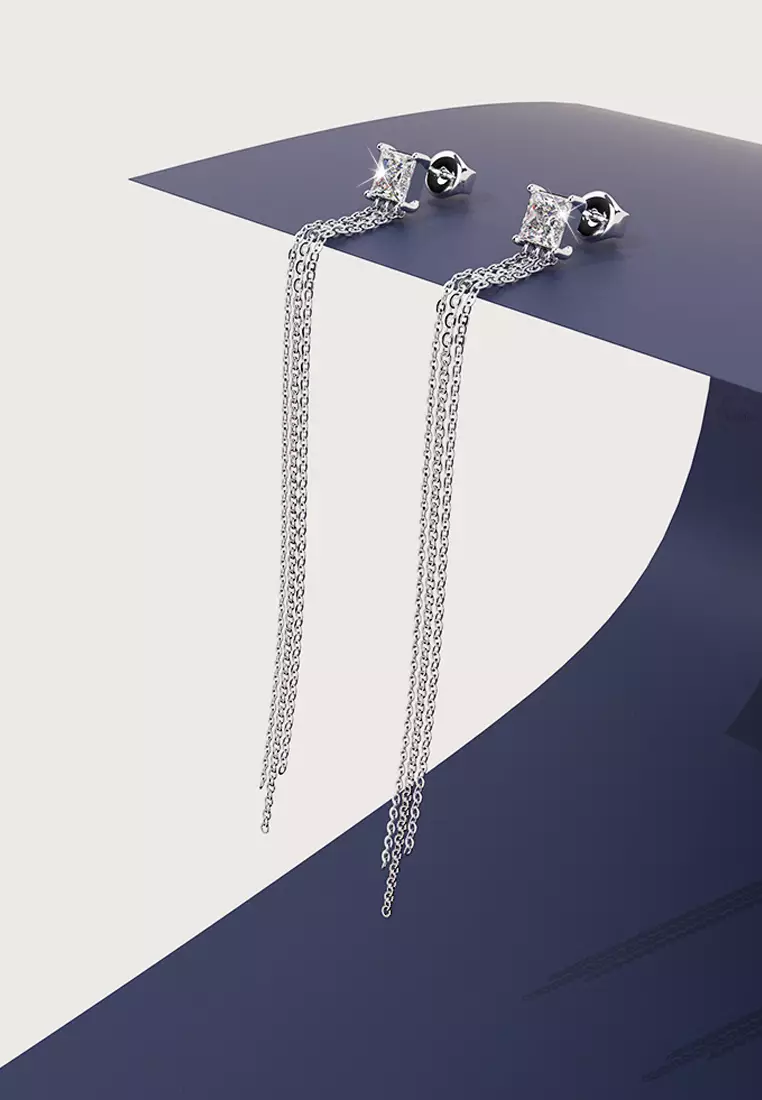 Buy 925 Signature Solid 925 Sterling Silver Khloe Chandelier Earrings ...