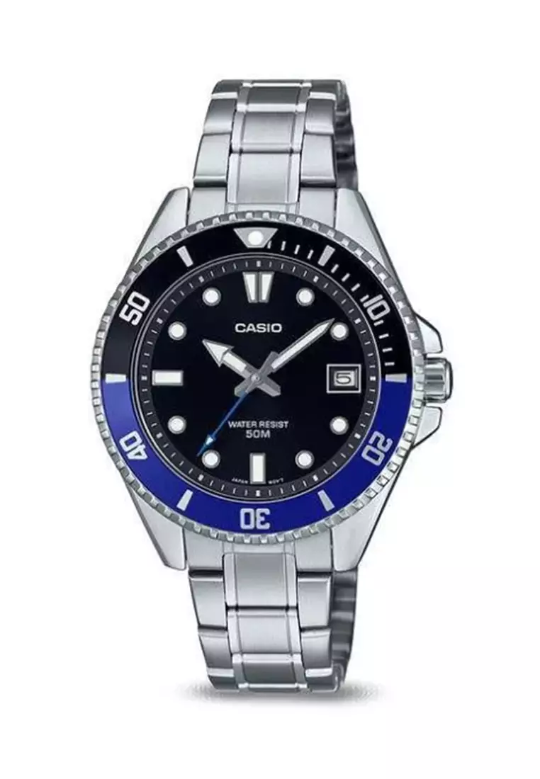 Jual Casio CASIO MDV-10D-1A2VDF SILVER BLACK BLUE Original 2024 ...