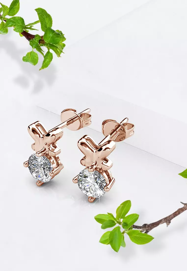 Buy Krystal Couture Treasure Bling Pendant Stud Earrings in Rose Gold ...