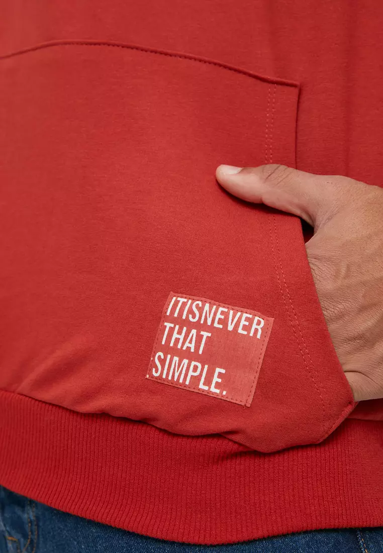 Jual Trendyol Label Applique Cotton Hooded Sweatshirt Original 2025 ...