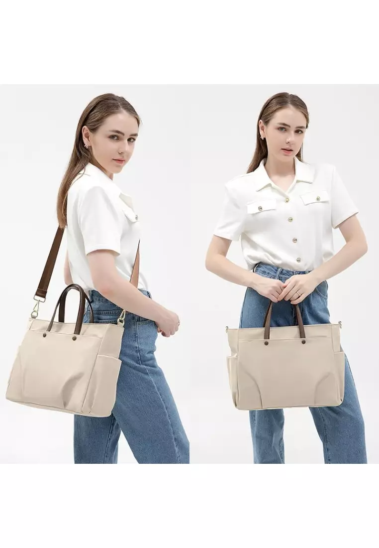 Buy ZITIQUE Large capacity nylon Oxford patch faux leather tote bag 2025 Online | ZALORA Philippines