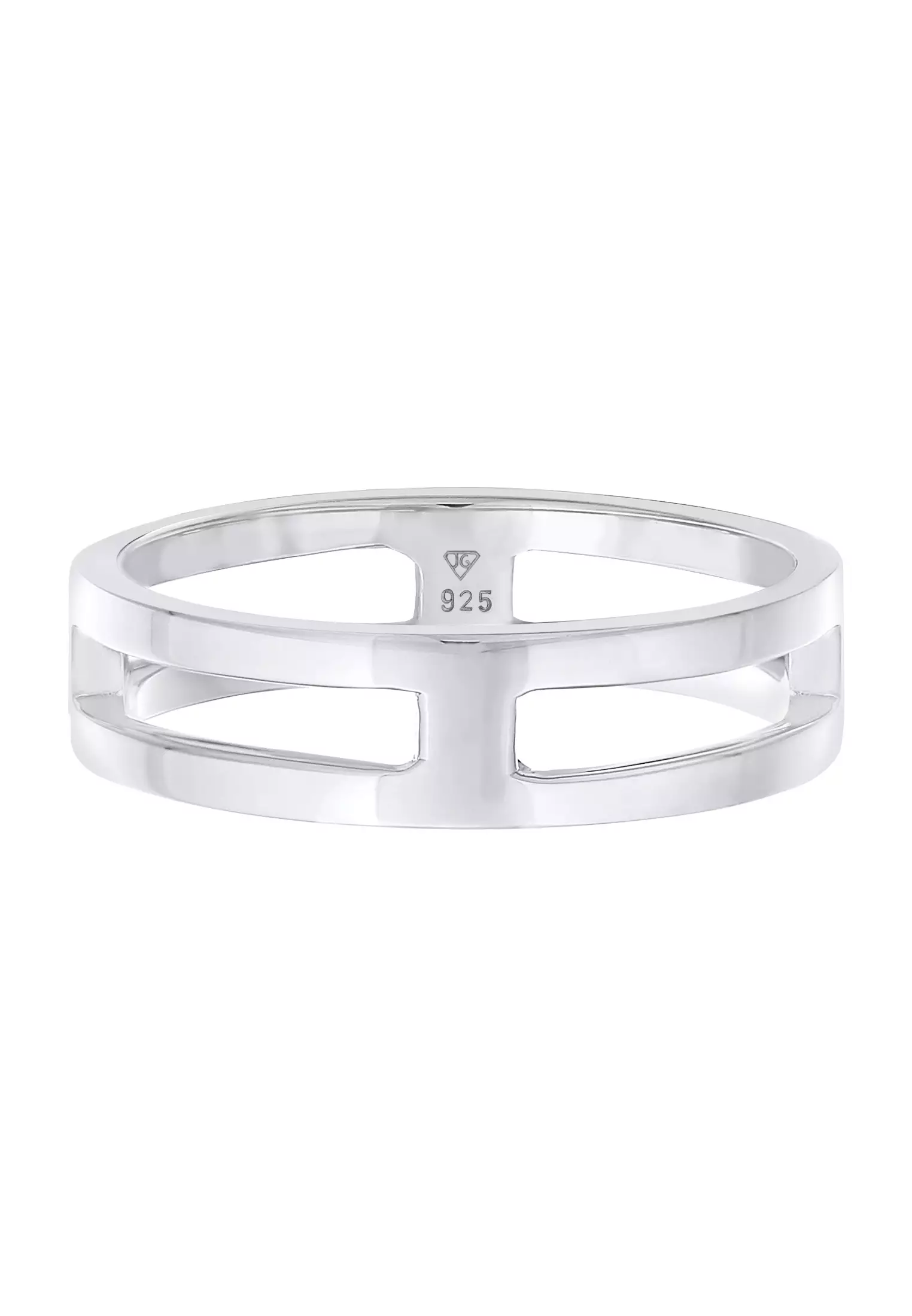Buy Kuzzoi Men's Silver Open Rail Band Ring 2026 Online | ZALORA