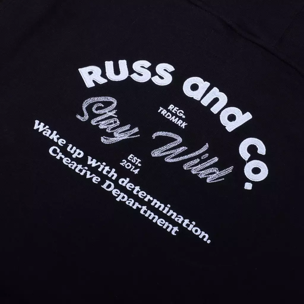 Jual Russ & Co Russ Sweater Hoodie Pria New Determination Black ( Up To ...