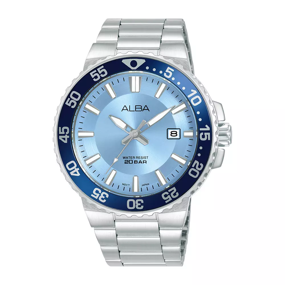 Jual Alba Alba Men Quartz AS9S83 Stainless Steel Silver Blue Original ...