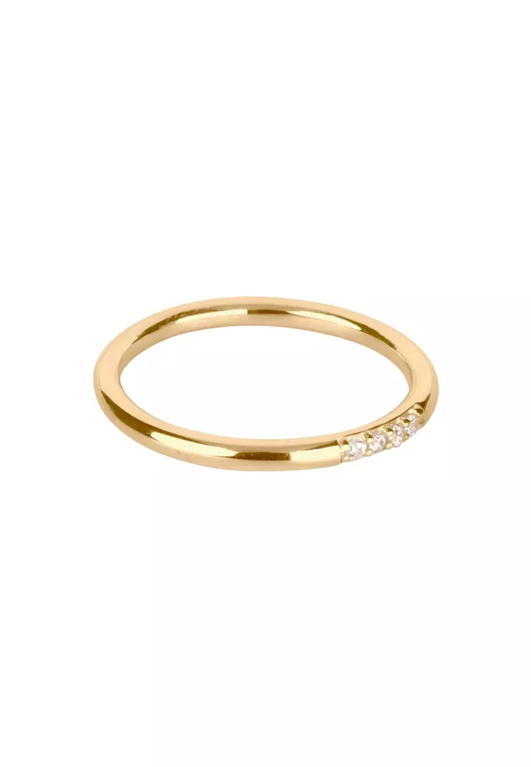 Buy Foundry Cz Slim Stacker Ring 14k Gold 2025 Online | ZALORA Philippines