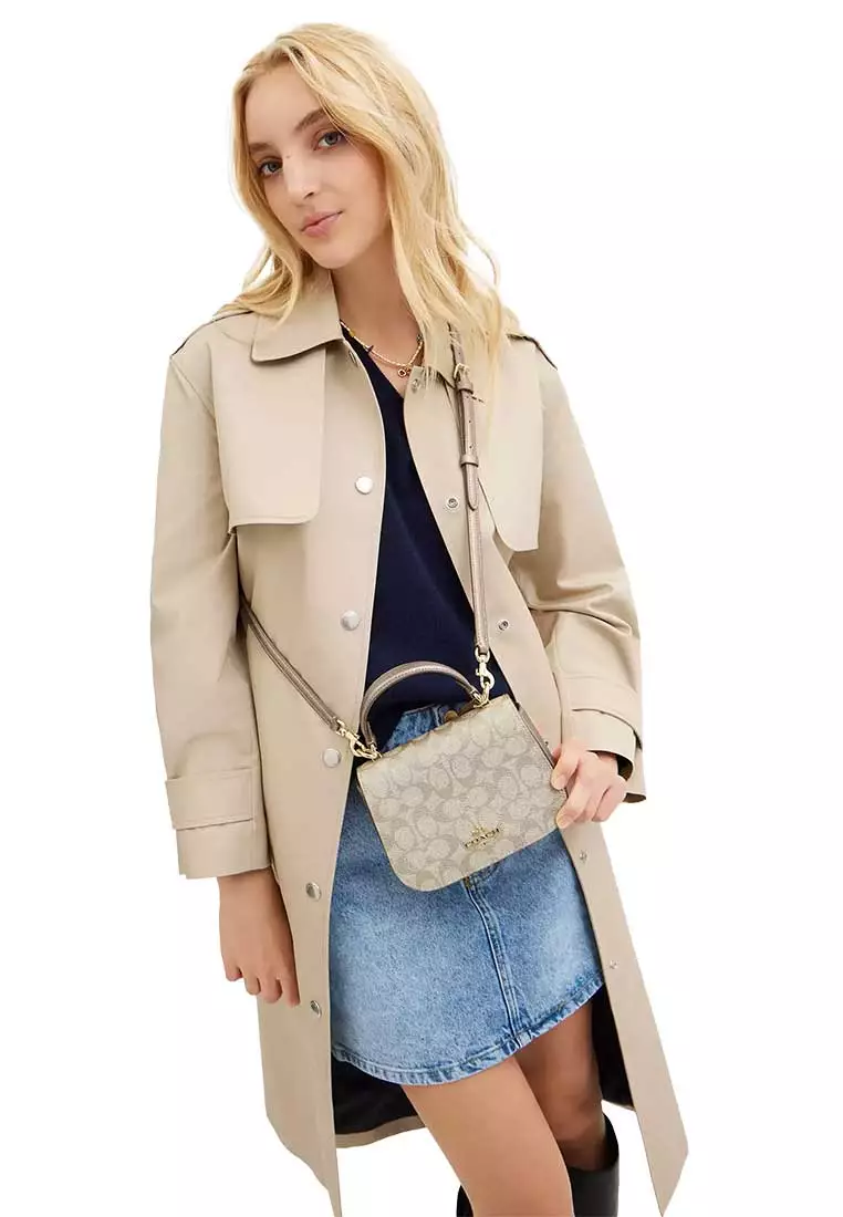 Coach Lysa Top Handle Bag In Signature Canvas Champagne Multi CX576 ...