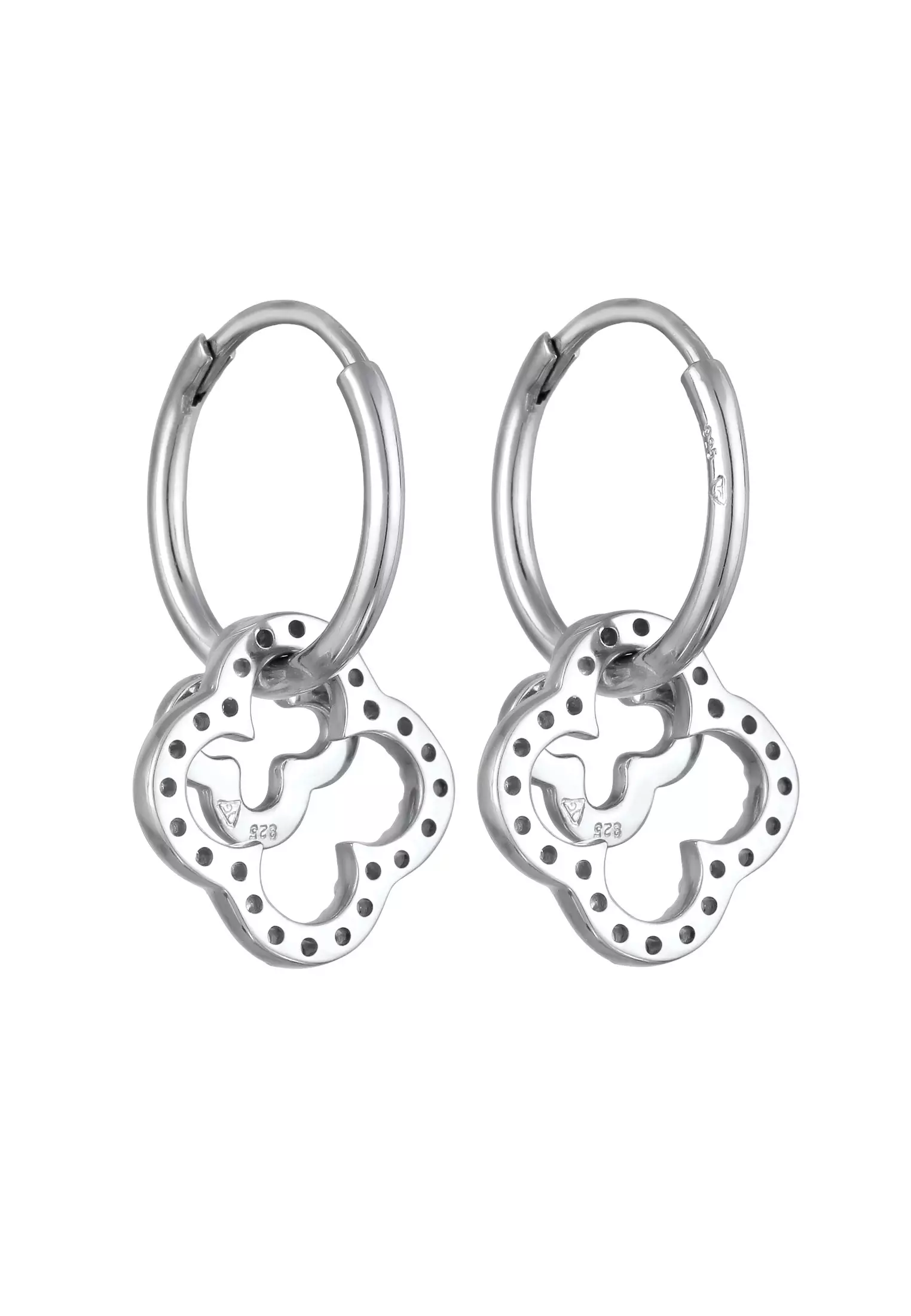 Buy ELLI GERMANY Crystal Clover Charm Hoop Earrings – 925 Silver 2026 ...
