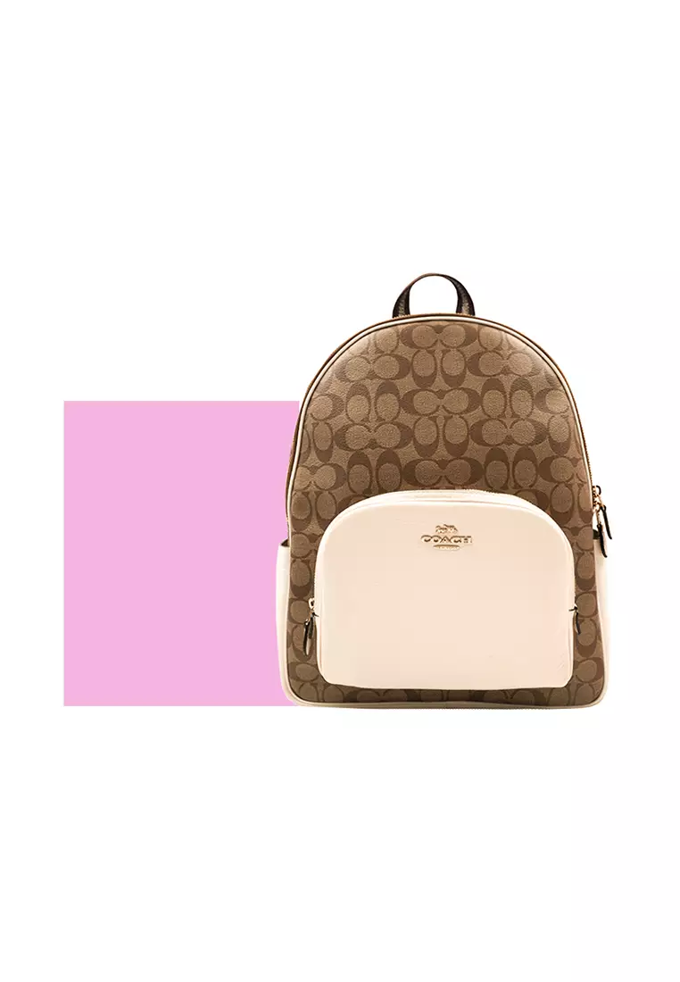 Jual Coach COACH Court 27 Leather PVC Presbyopia patchwork color ...