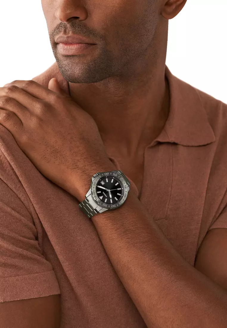 Buy Fossil Fossil Male's Bannon smoke Stainless Steel Watch BQ2785SET ...