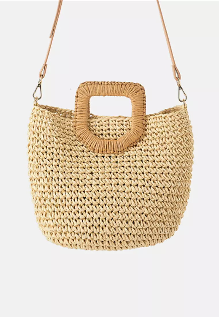 Sunnydaysweety New Hand-woven Crossbody Handbag Basket Bag Without ...