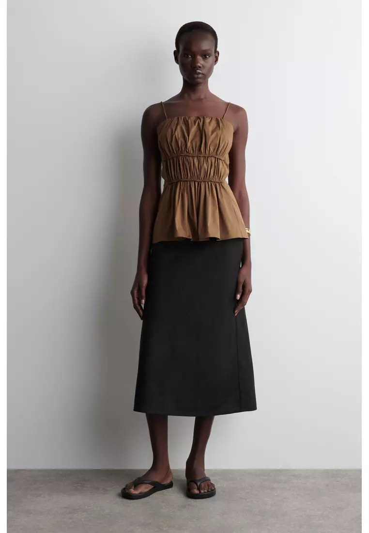 Buy COS GATHERED COTTON TOP 2025 Online | ZALORA