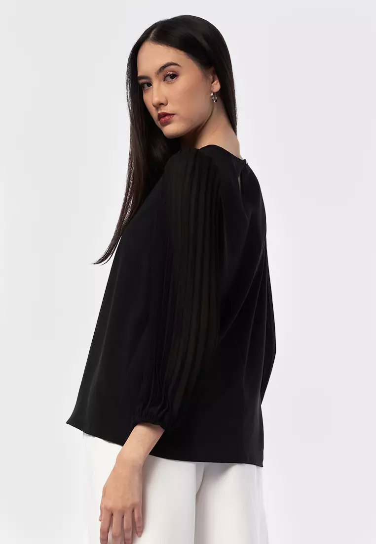 Jual Executive Round Neck Long Sleeve Blouse Original 2025 | ZALORA Indonesia