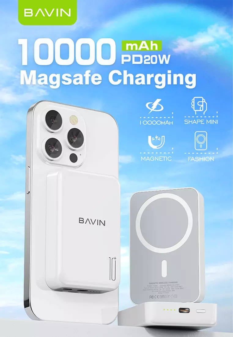 Buy BAVIN PC1016 10000mAh 15W Wireless Magnetic Charging Power Bank w/ 20W Wired Fast Charge ...