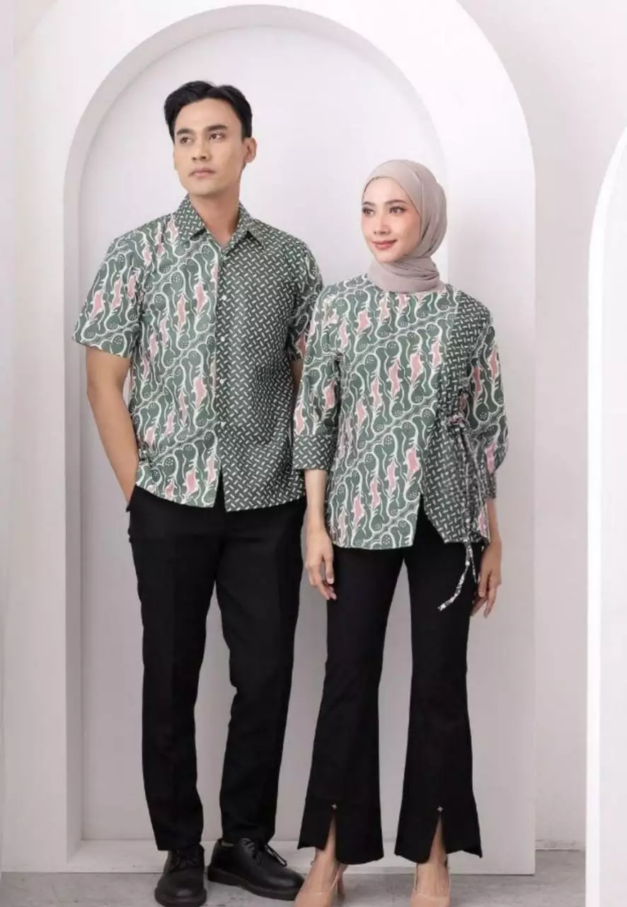 Jual Elegant Batik Kusuma Hijau Kemeja Batik Pria Premium Elegant ...