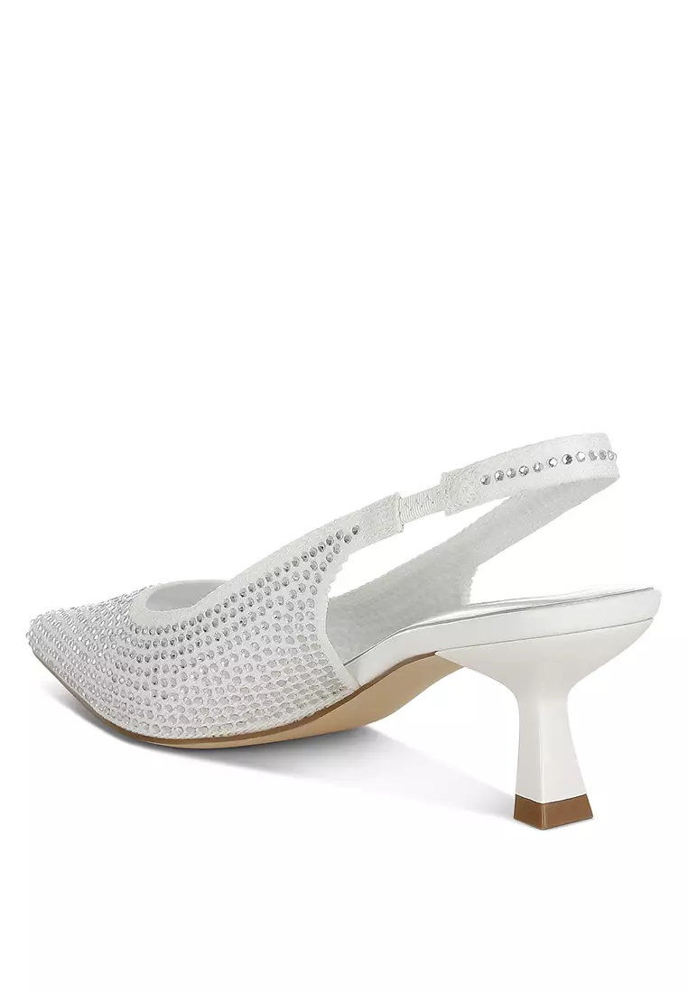 Rag & CO. Flyknit Rhinestone Slingback Sandals in White 2025 | Buy Rag ...