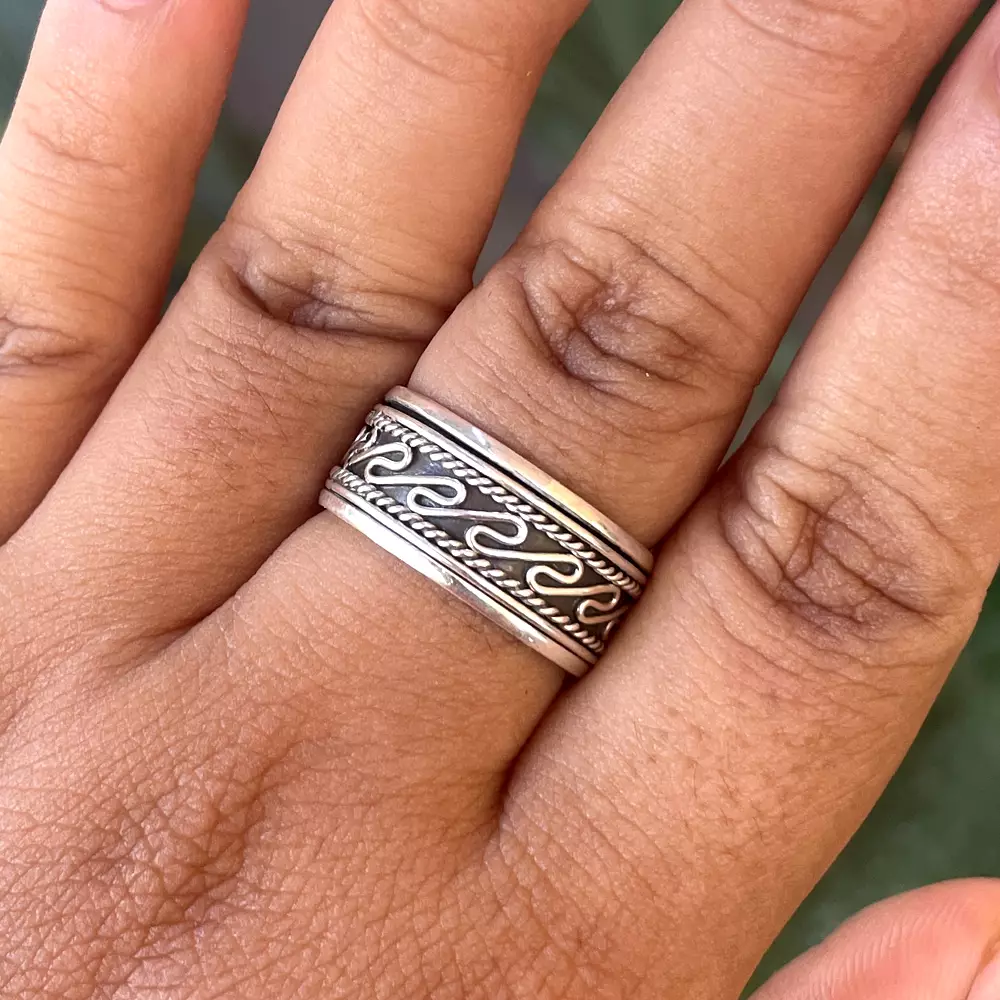 Jual Kusuma Silver Cincin Ring Perak Silver Bali Putar Spinning Tali ...