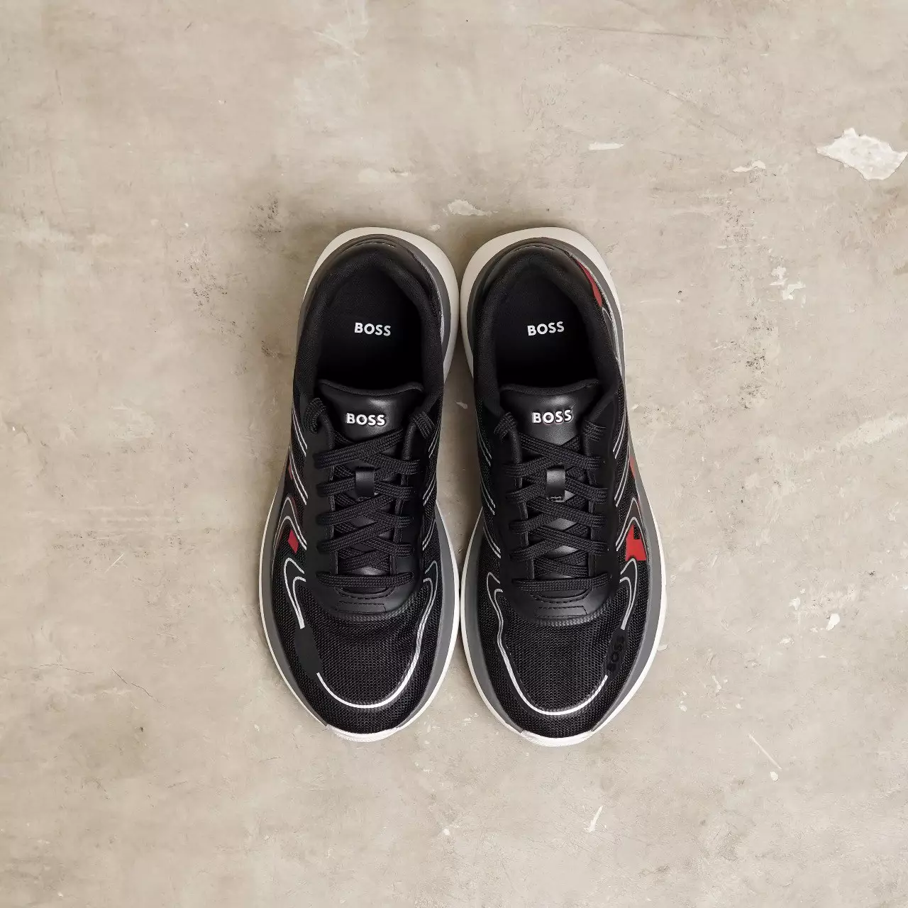 Jual Hugo Boss Sepatu HUGO BOSS DEAN MESH RED BLACK REFLECTIVE SNEAKER ...