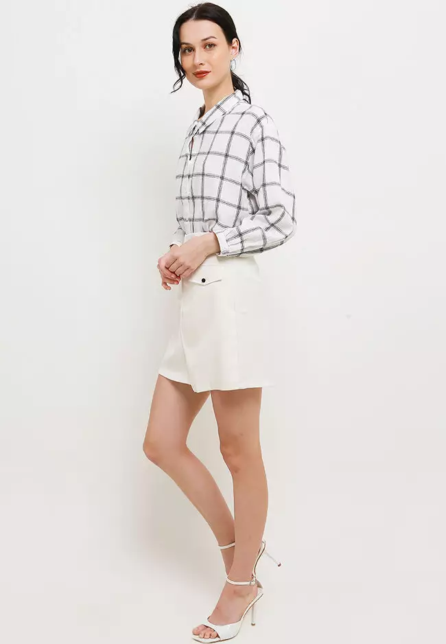 Jual LOGO JEANS Kemeja Wanita Dyeva White Black Original 2025 | ZALORA ...