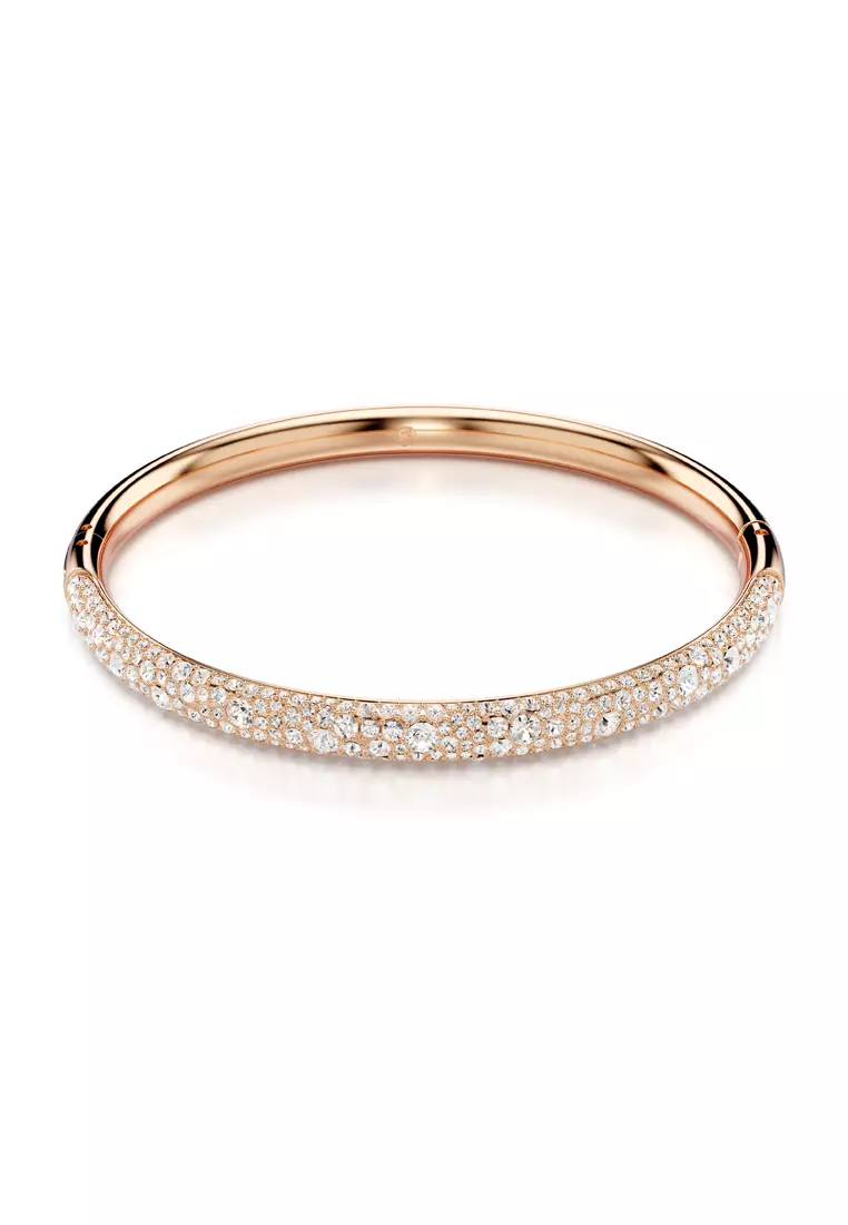 Buy Swarovski Sublima bangle, Snow pavé, White, Rose gold-tone plated ...