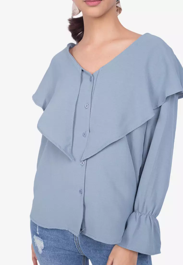 Buy Caoros Ruffle Overlay Top 2025 Online | ZALORA Philippines