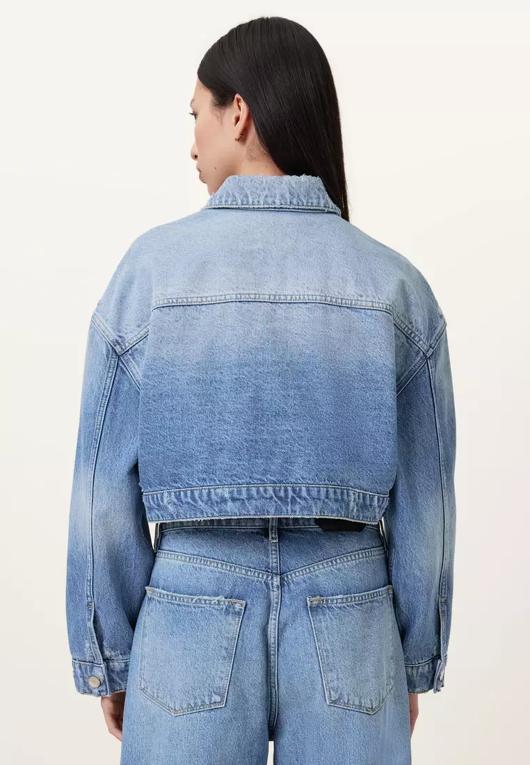 Buy AllSaints Aki Crossover Denim Jacket 2025 Online | ZALORA