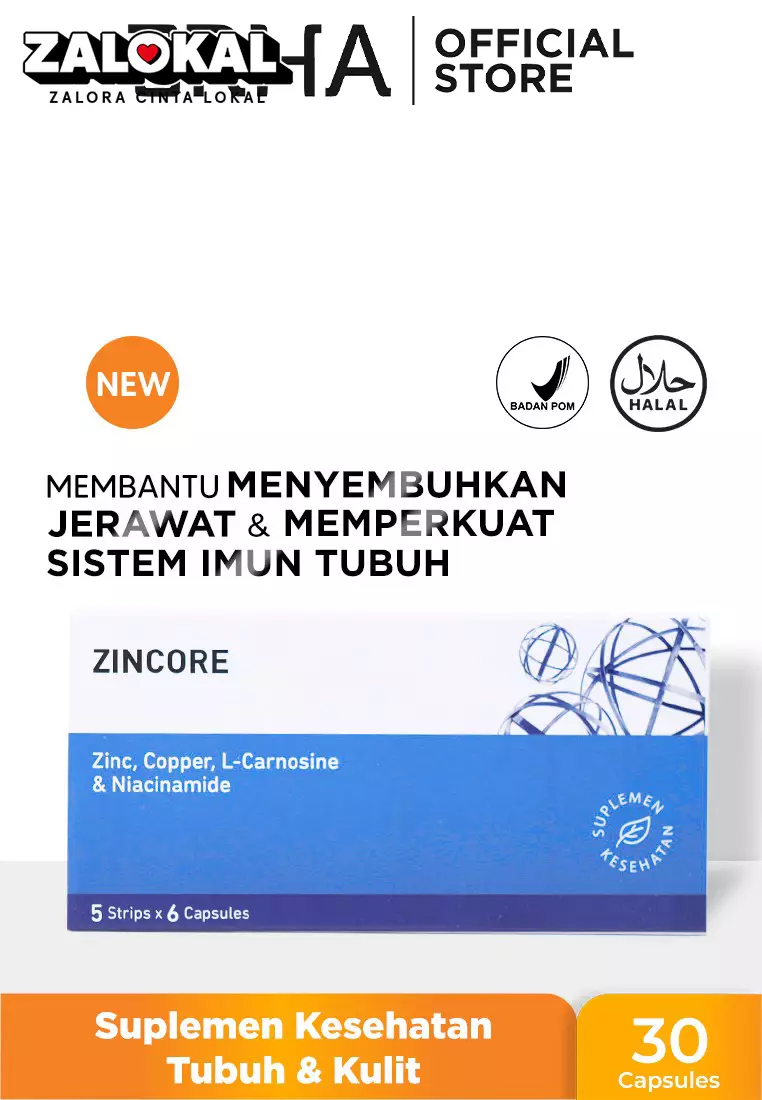 Jual Erha ERHA Zincore 30Caps - Suplemen Kulit Jerawat Original 2024 ...